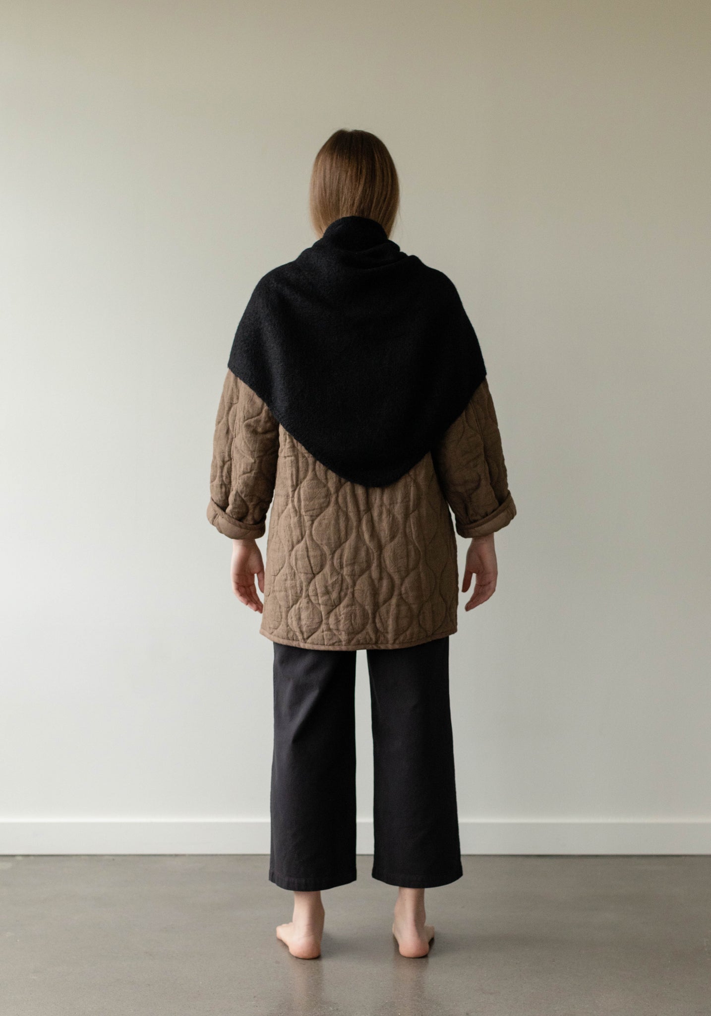 Felted Shawl Scarf Black – First Rite Clothing