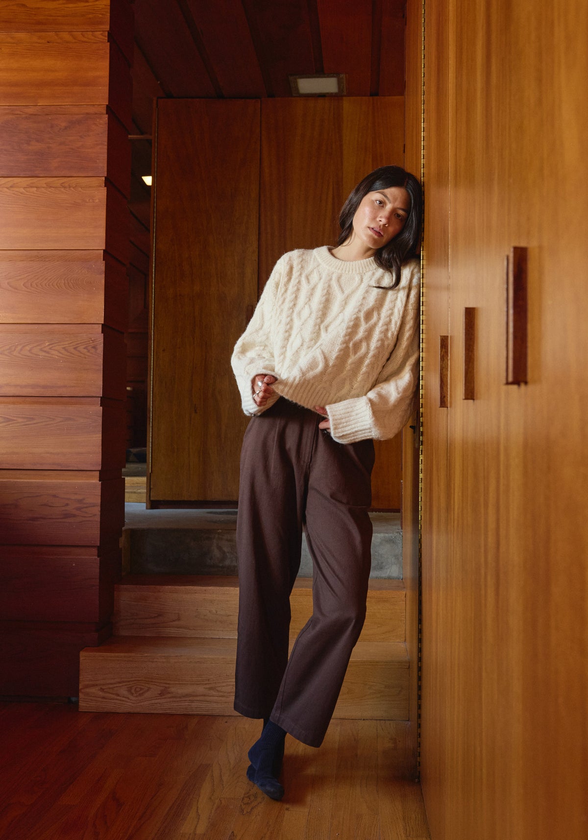 Cropped Cable Ivory – First Rite Clothing
