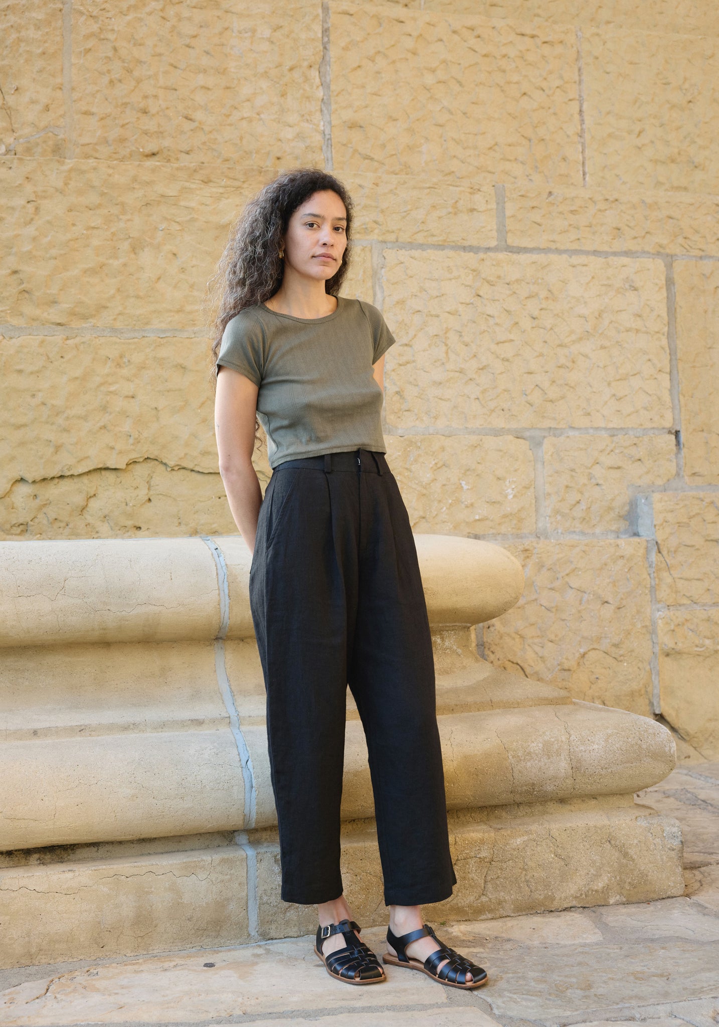 Ana Crop Trouser Black – First Rite Clothing